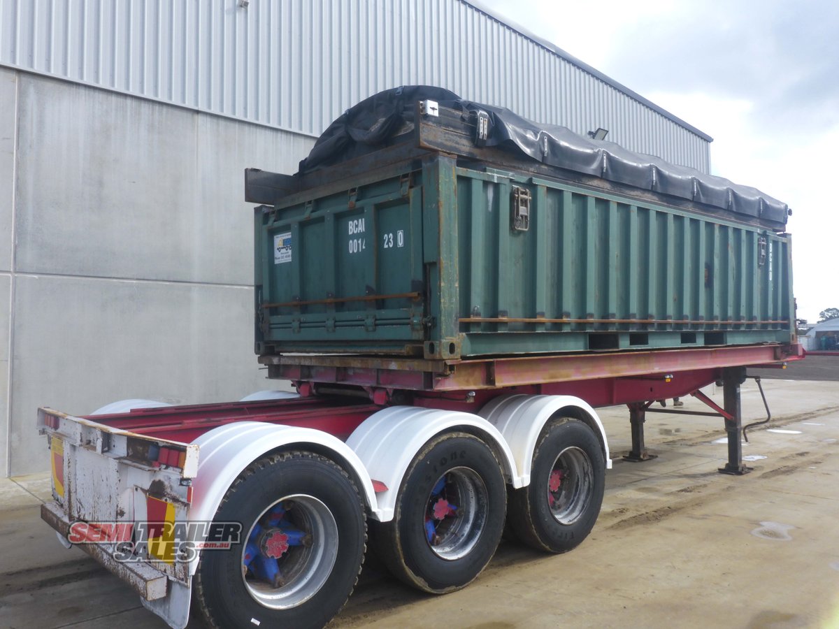 1989 Krueger 20FT Retractable Tipping Skel With Container BIN For Sale ...
