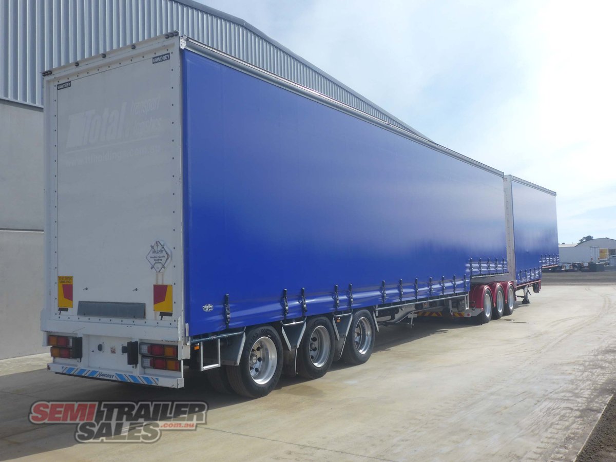 2015 Vawdrey 34 Pallet Dropdeck Curtainsider B Double SET With Mezz For ...